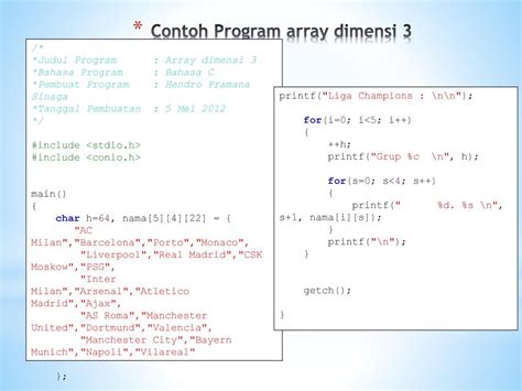 Contoh Program Array Sinau