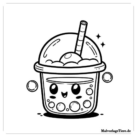 Bubble Tea Zum Ausmalen By Malvorlagetiere De