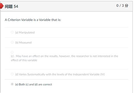 solved 问题 54 0 3 a criterion variable is a variable that is