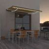 Toldo Manual Retráctil Toldo Parasol Marquesina Con Led Amarillo Y