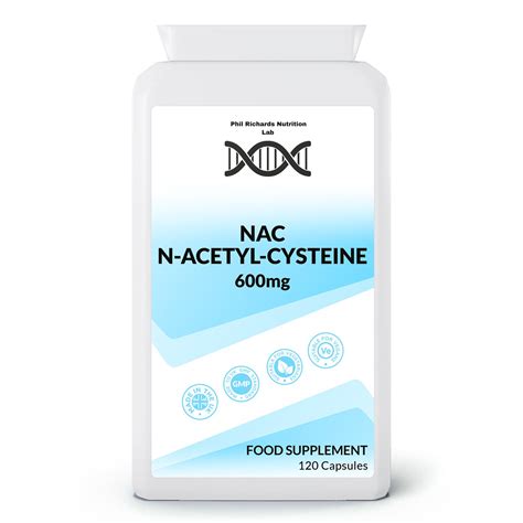 NAC N Acetyl Cysteine 600mg X 120 Capsules Phil Richards Nutrition Lab