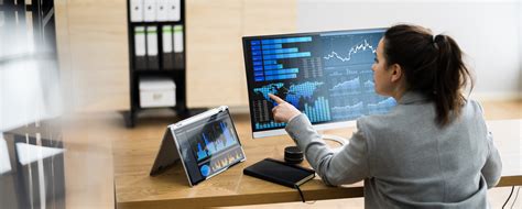 Business Woman Analyst Using Kpi Data On Computer Data Science Degree
