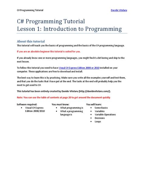 0149 csharp programming beginner tutorial pdf