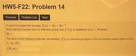 solved 1 point consider the function f x 4x 9x−1 note