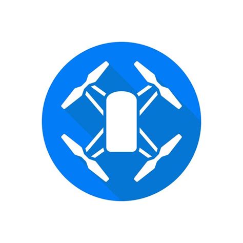 Drone estilo plano vector icono quadcopter ilustración Vector Premium