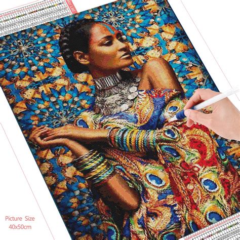 Broderie diamant Femme Africaine stylé 40 x 50 cm Lartera