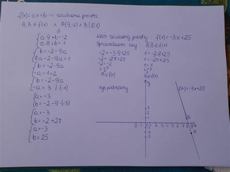 8 20 Napisz równanie prostej przechodzącej przez punkty o