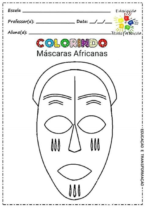 Máscaras africanas Coletânea de máscaras africanas para colorir
