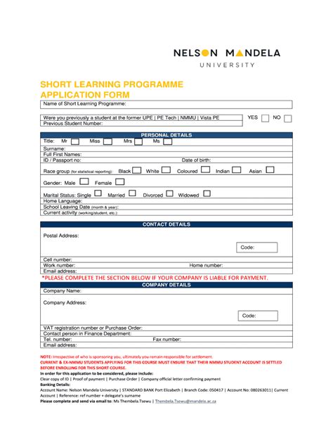 Fillable Online Nmmu Application Form Fax Email Print PdfFiller