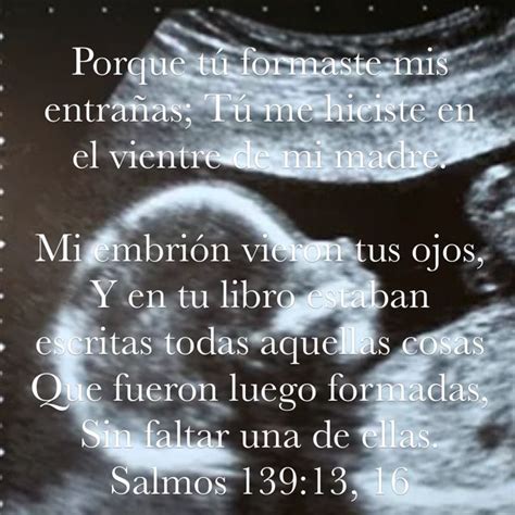 Salmos 139 13 16 Porque tú formaste mis entrañas Tú me hiciste en el