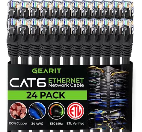 Gearit Cable Ethernet Cat 6 De 5 Pies Paquete De 24 C Meses