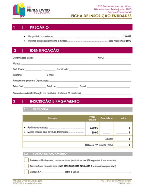 Preenchível Disponível Ficha de inscri o entidades 1 pre rio 2