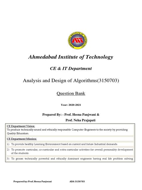 ada question bank 2020 pdf dynamic programming time complexity