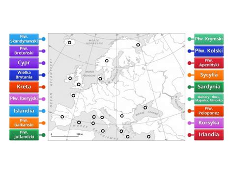 Mapa Fizyczna Europy Cz Wyspy I P Wyspy Rysunek Z Opisami