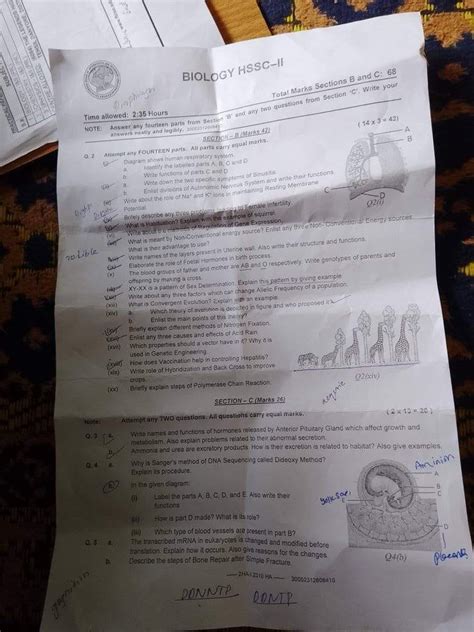 FBISE Biology Paper 2023 HSSC 2 Federal Board Lo Result