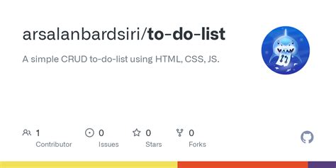 Github Arsalanbardsiri To Do List A Simple Crud To Do List Using