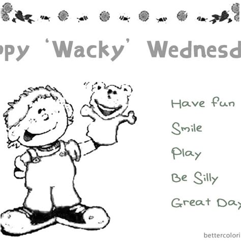 Wacky Wednesday Coloring Pages Coloring Pages