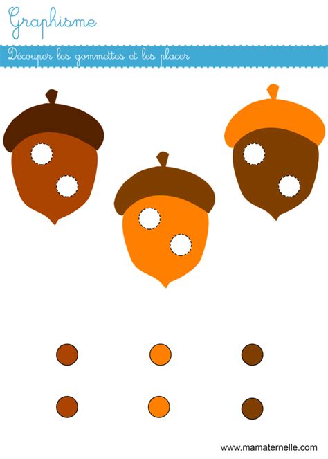 Graphisme découper les gommettes Ma Maternelle
