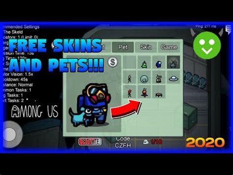 How To Get All Skins Pets And Hats For FREE On Among Us Android