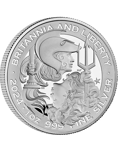 BRITANNIA und LIBERTY 1 Oz Silber Proof Münze 2 Pfund Vereinigtes K