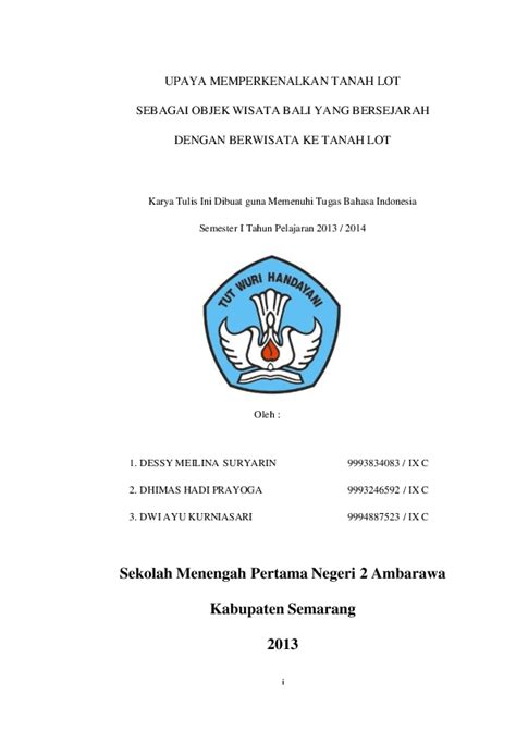 Detail Contoh Tugas Karya Ilmiah Koleksi Nomer