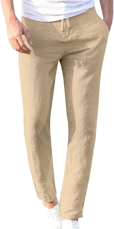 ALCRISP Leinenhose Herren Sommer Lang Leichte Sommerhose Herren Weite
