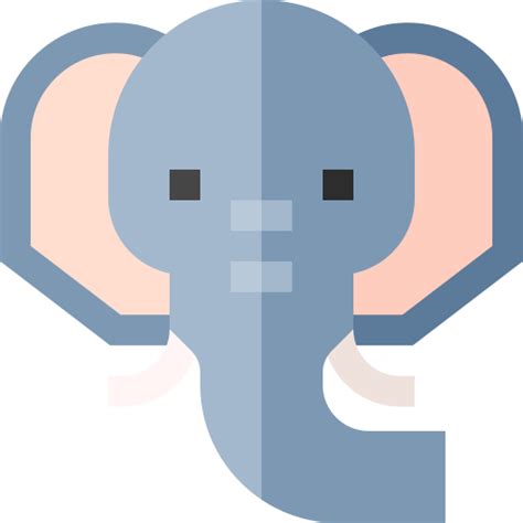 Icono De Elefante Basic Straight Flat