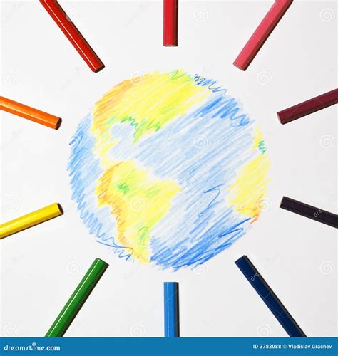World Map Painted With Watercolors Painted World Map On Royalty Free