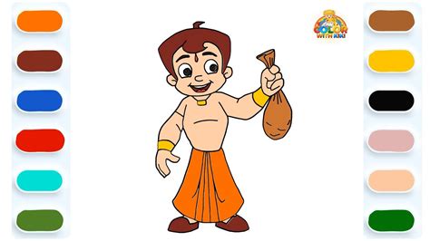 Learn To Draw Dholakpur Chhota Bheem Drawing And Coloring Tutorial