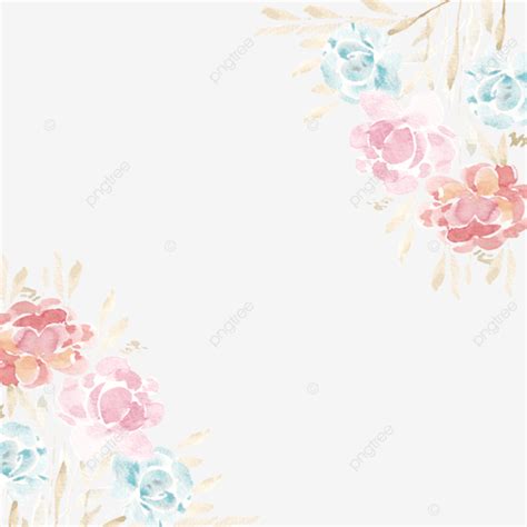 Blue Red Peony Watercolor Flower Border Wedding Borders Flowers PNG