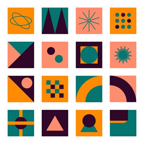 Bauhaus Elements Modern Geometric Abstract Shapes In Minimal Style