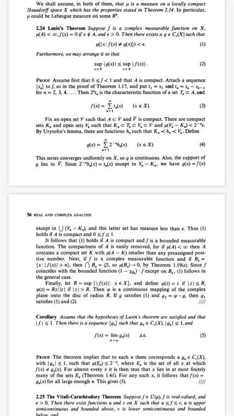 Real Analysis Lusin S Theorem In Rudin S Rca Mathematics Stack Exchange