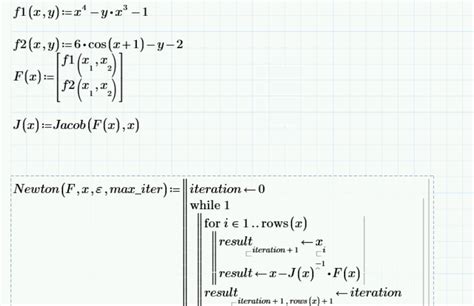 solved using mathcad to solve a system of non linear equa ptc