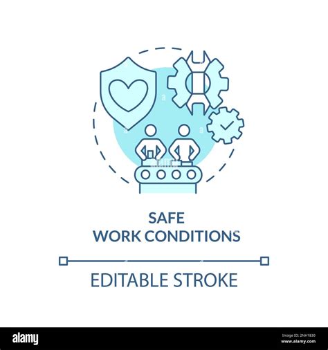 Safe Work Conditions Turquoise Concept Icon Stock Vector Image Art