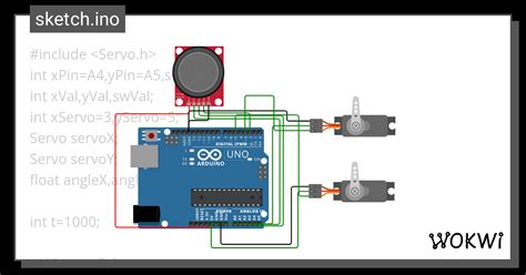 joystick with servos wokwi esp32 stm32 arduino simulator