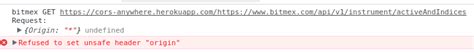 Refused To Set Unsafe Header Origin