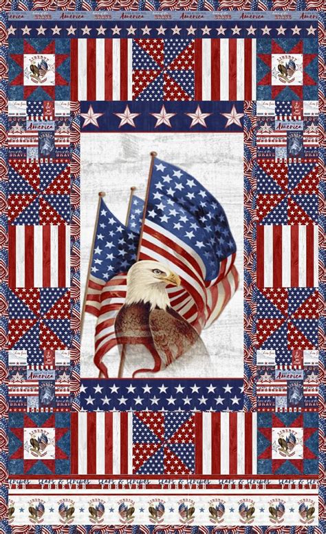 Live Free Patriotic Lap Quilt Kit Includes Binding And Backing Usa