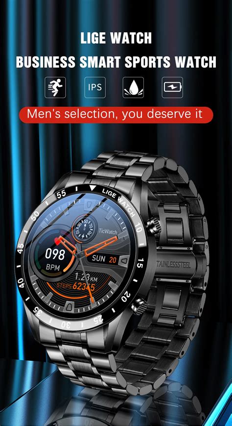 Lige Full Circle Touch Screen Steel Band Luxury Bt Call Men Smart Watch