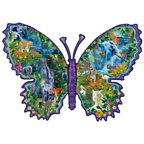 Butterfly Shaped Jigsaw Puzzle Challenging Gorgeous Vibrant Colored