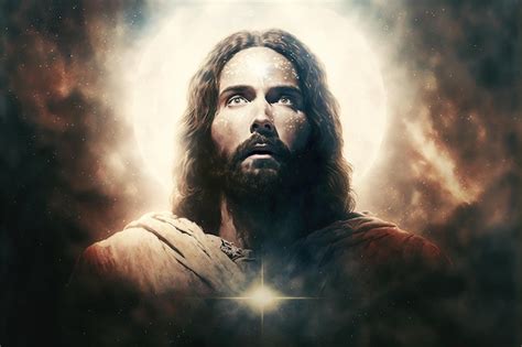 Retrato de Jesus Cristo após a imagem poderosa da ressurreição para a