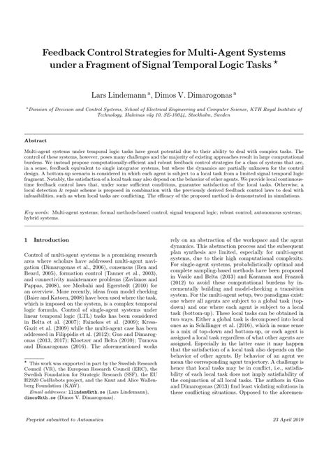 pdf feedback control strategies for multi agent systems under a fragment of signal temporal