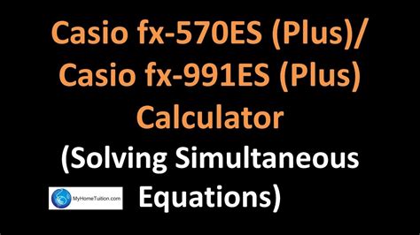 how to solve equations using casio fx 991es plus youtube zohal