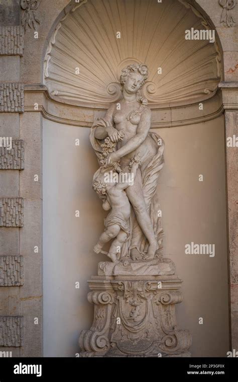Nymph Bath Fountain Nymphenbad Detail At Zwinger Palace Dresden