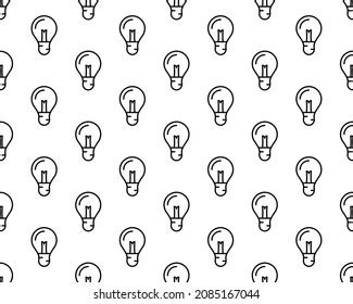 Hand Drawn Light Bulb Seamless Pattern Stock Vector Royalty Free