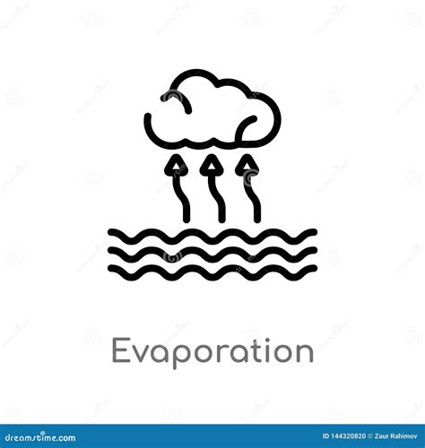 Icono Del Vector De La Evaporación Del Esquema L nea Simple Negra
