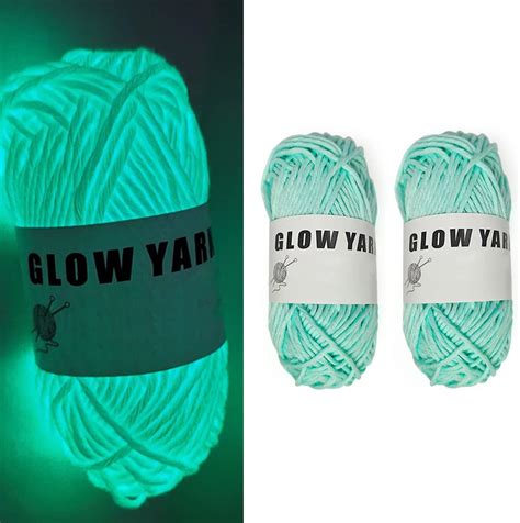 2 Rolls Glow In The Dark Yarn DIY Glow Yarn Knitting Yarn For Arts
