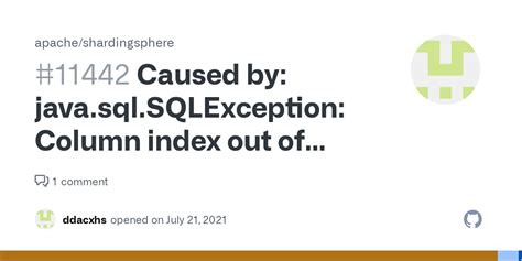 caused by java sql sqlexception column index out of range · issue 11442 · apache