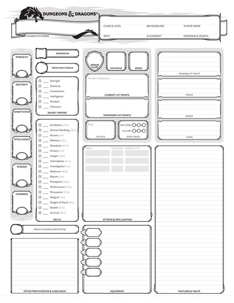 Free Character Sheet Writing Templates