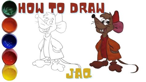 Learn How To Draw Jaq The Mouse From Cinderella In Just 5 Minutes