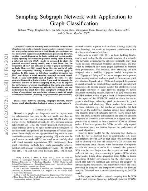 pdf sampling subgraph network with application to graph classification